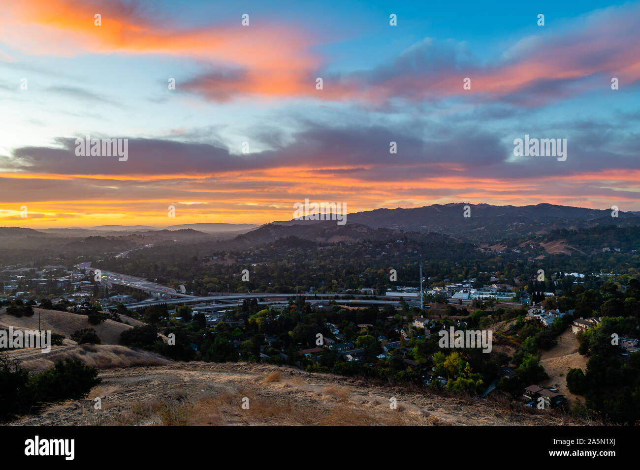 Sunrise over Mount Diablo and the East Bay Stock Photo - Alamy