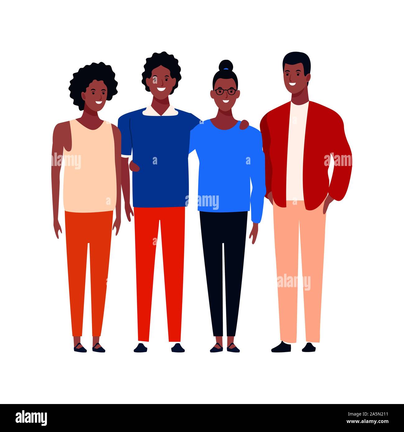 cartoon young friends standing icon Stock Vector Image & Art - Alamy