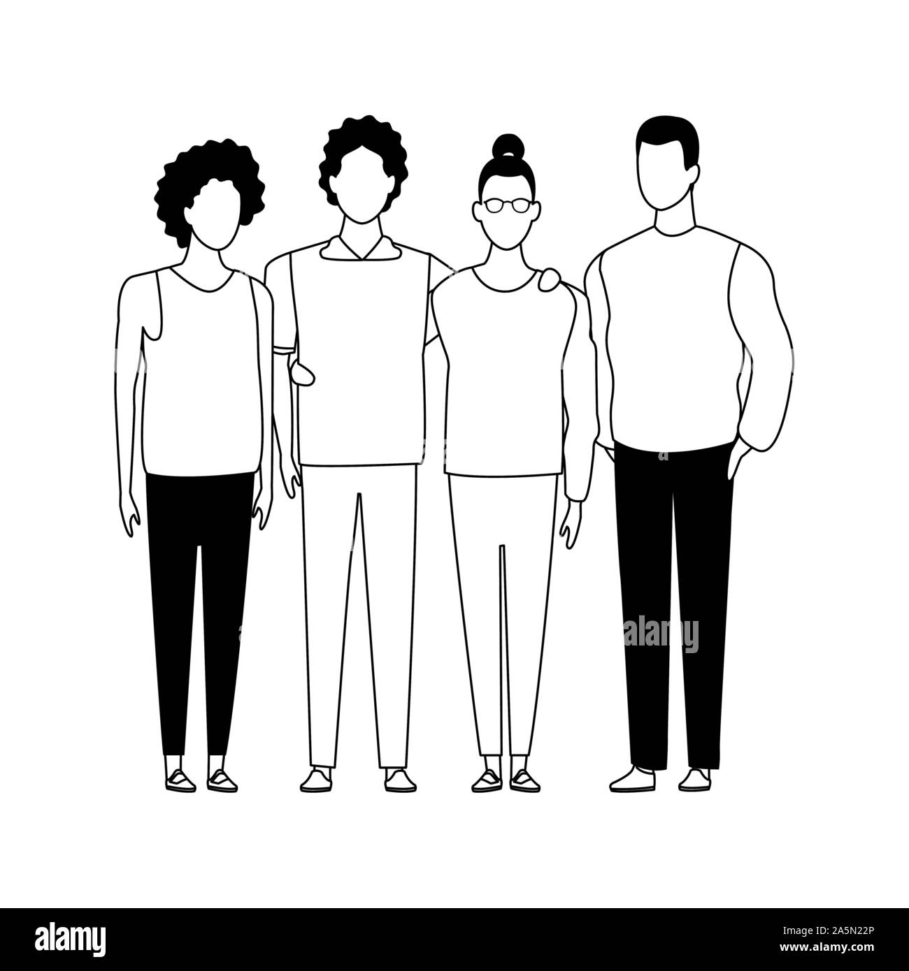 avatar young friends standing icon Stock Vector Image & Art - Alamy