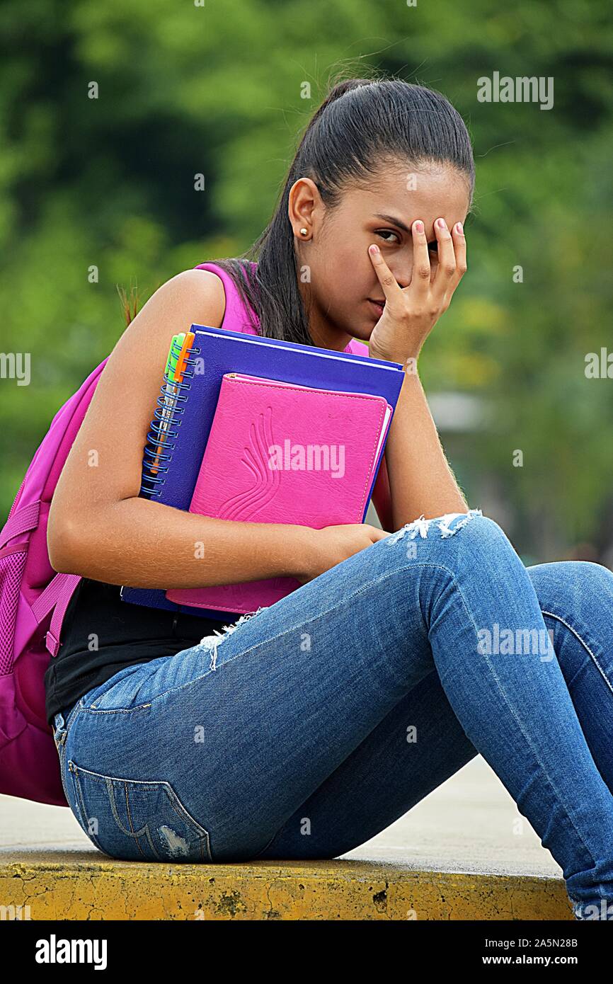 Hopeless Young Female Student Stock Photo - Alamy