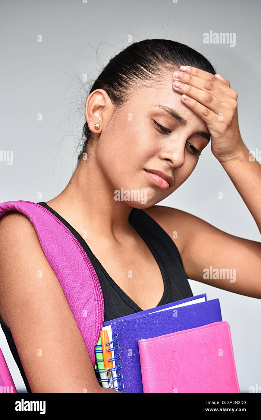 Young Teenage Girl Student With Fever Stock Photo - Alamy