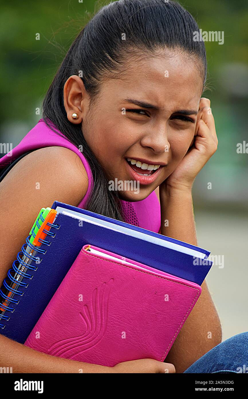 Female Student Under Stress Stock Photo - Alamy