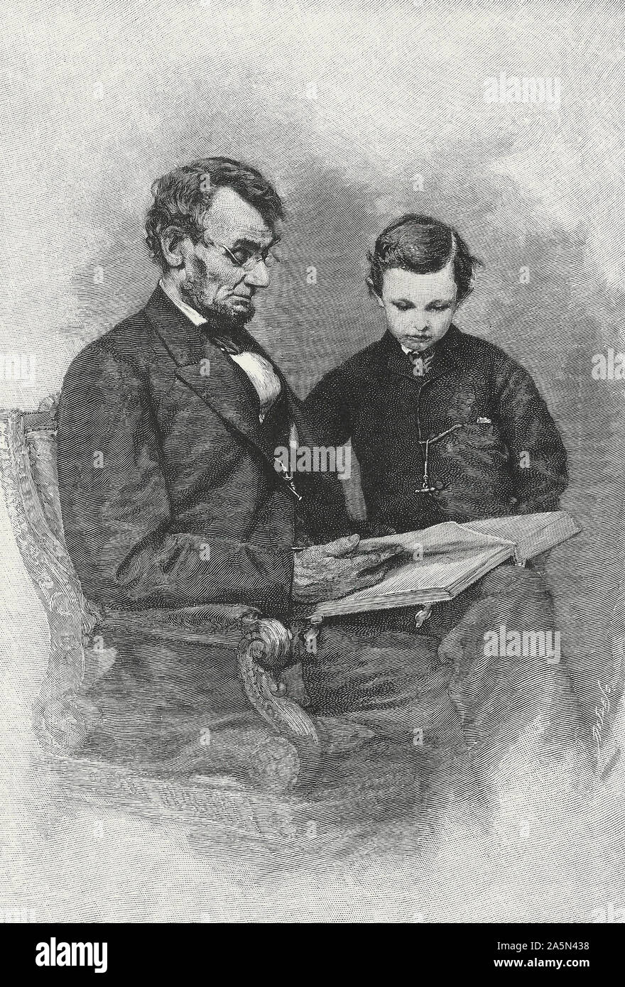 President abraham lincoln with son tad hi-res stock photography and ...