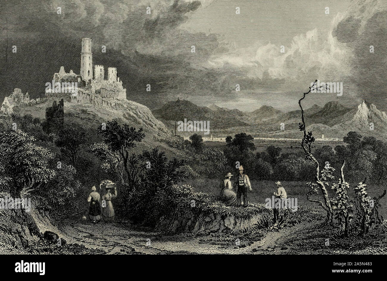 Ruins of Godesburg, Germany, circa 1832 Stock Photo - Alamy