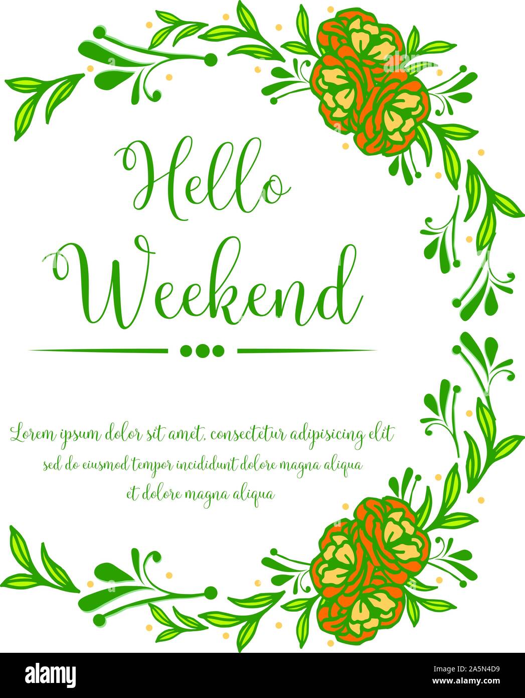 Various poster or banner for hello weekend, with wallpaper of green ...