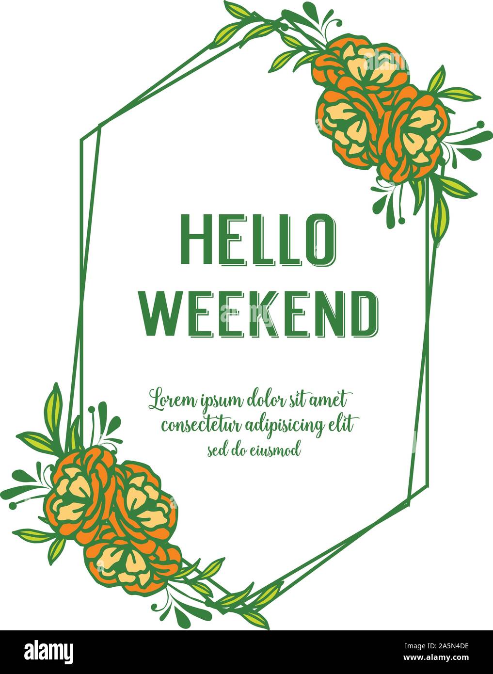 Various poster or banner for hello weekend, with wallpaper of green ...