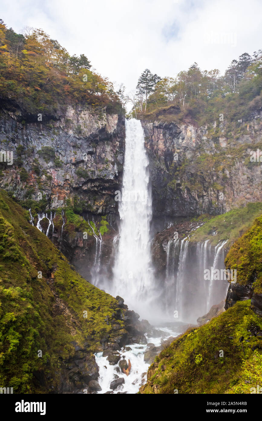 Kegon Falls one of Japans highest waterfalls in autumn at the Nikko ...
