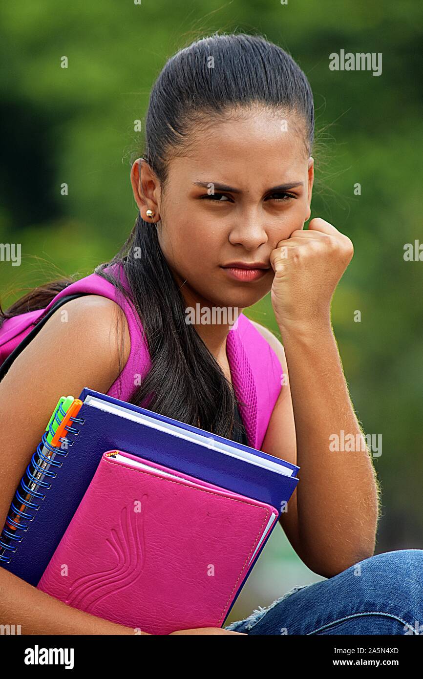 Mad Young Female Student Stock Photo - Alamy