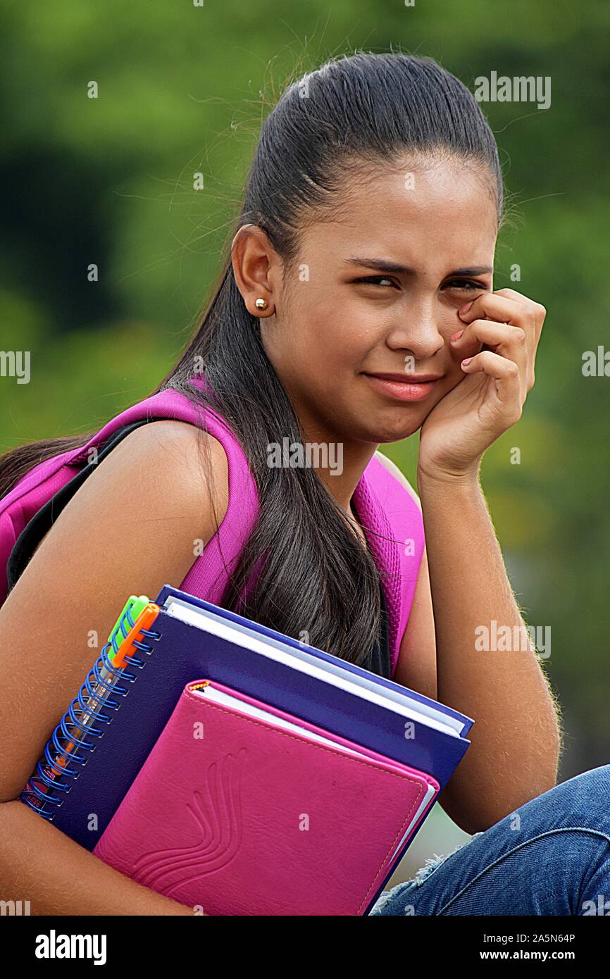 Minority Female Student Crying Stock Photo - Alamy