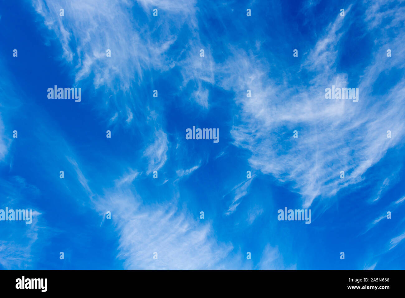 High white wispy cirrus cirro-stratus clouds in a blue Australian sky ...