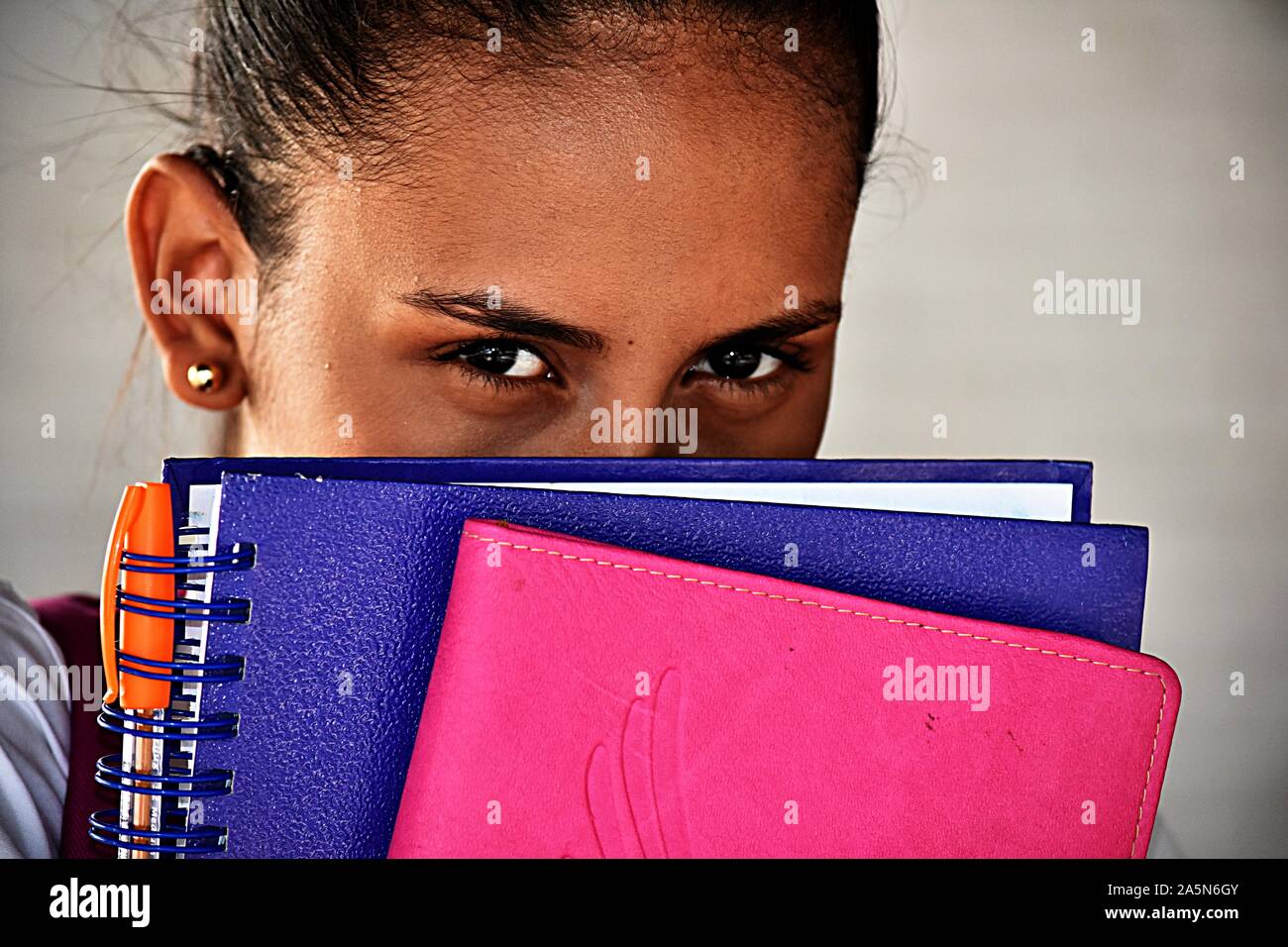 Female Student And Fear Stock Photo - Alamy