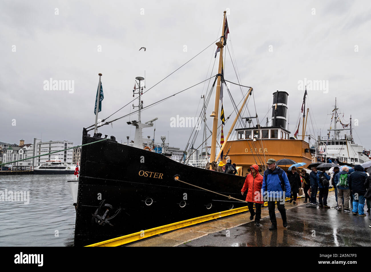 Veteran passenger steam ship Oster, built 1908. Berthed in the port of ...