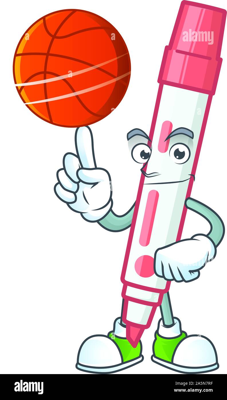 With basketball red white board marker in cartoon Stock Vector Image ...