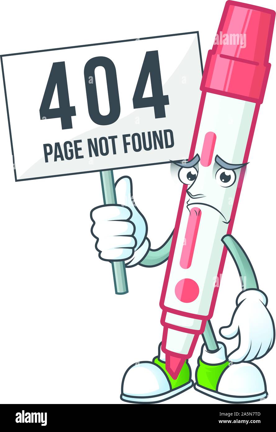 Pouting with bring board red white board marker in cartoon Stock Vector ...