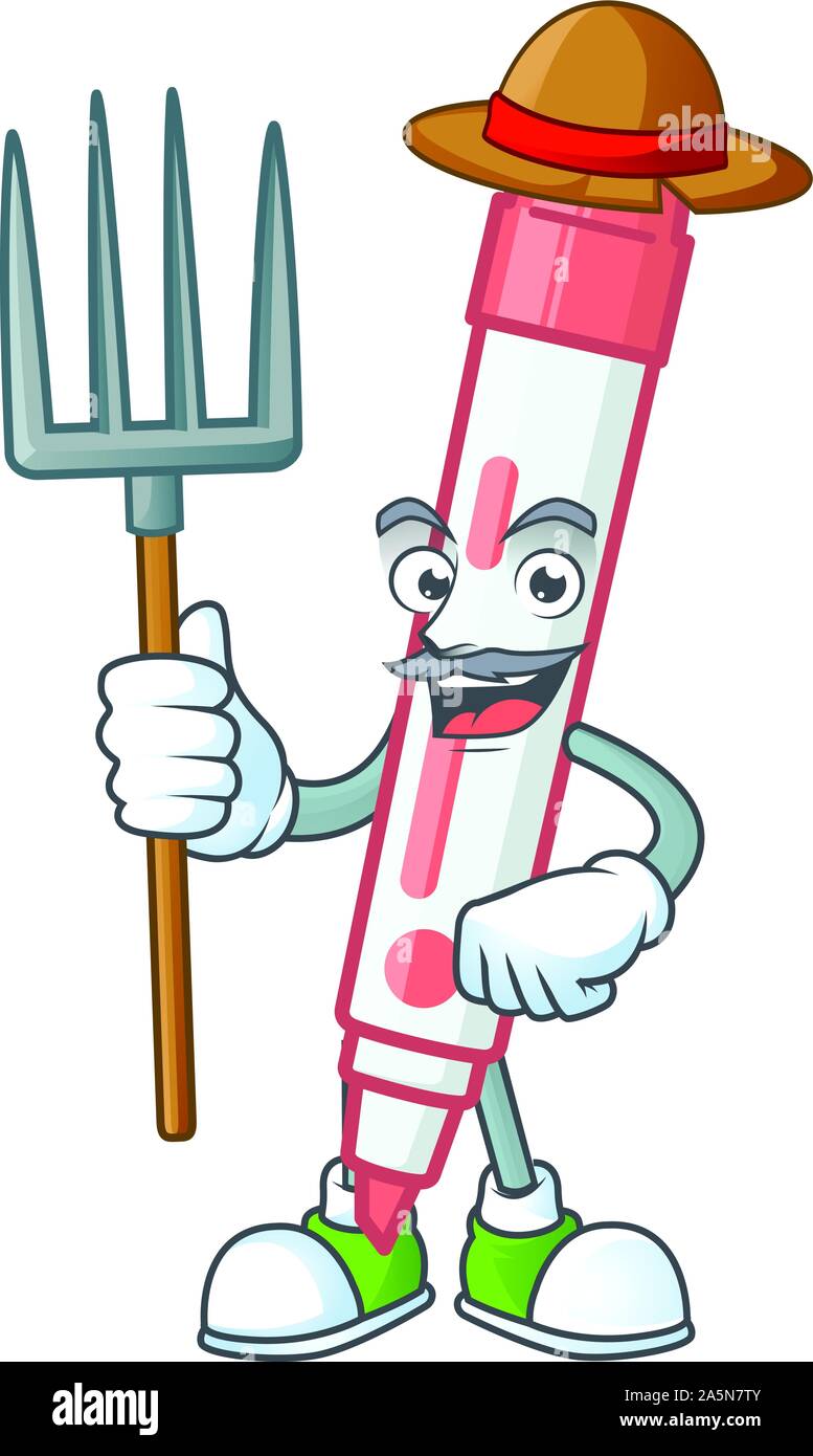 Farmer red white board marker in cartoon Stock Vector Image & Art - Alamy