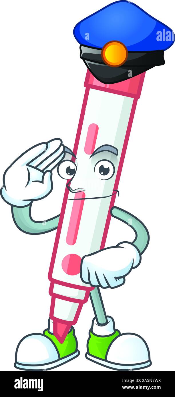 Police red white board marker in cartoon Stock Vector Image & Art - Alamy