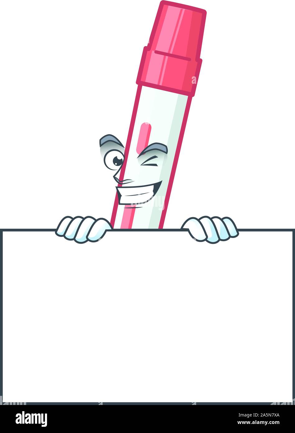 Grinning with board red white board marker in cartoon Stock Vector ...
