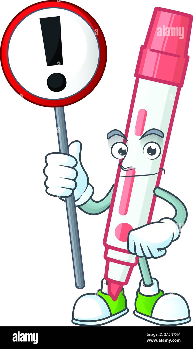 With sign red white board marker in cartoon Stock Vector Image & Art ...