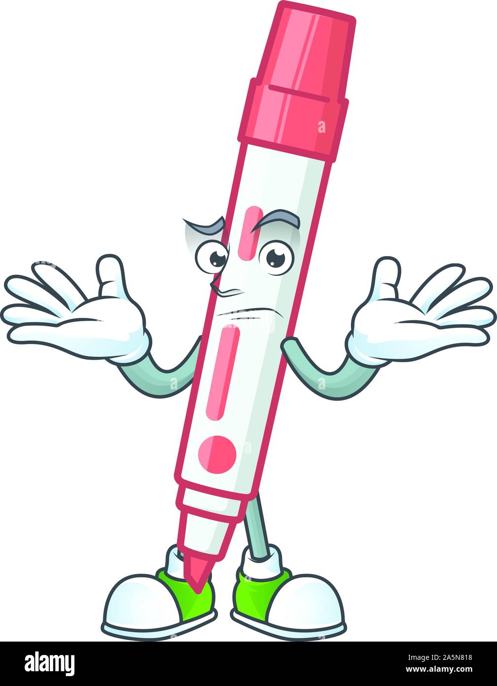 Grinning icon red white board marker with mascot Stock Vector Image ...