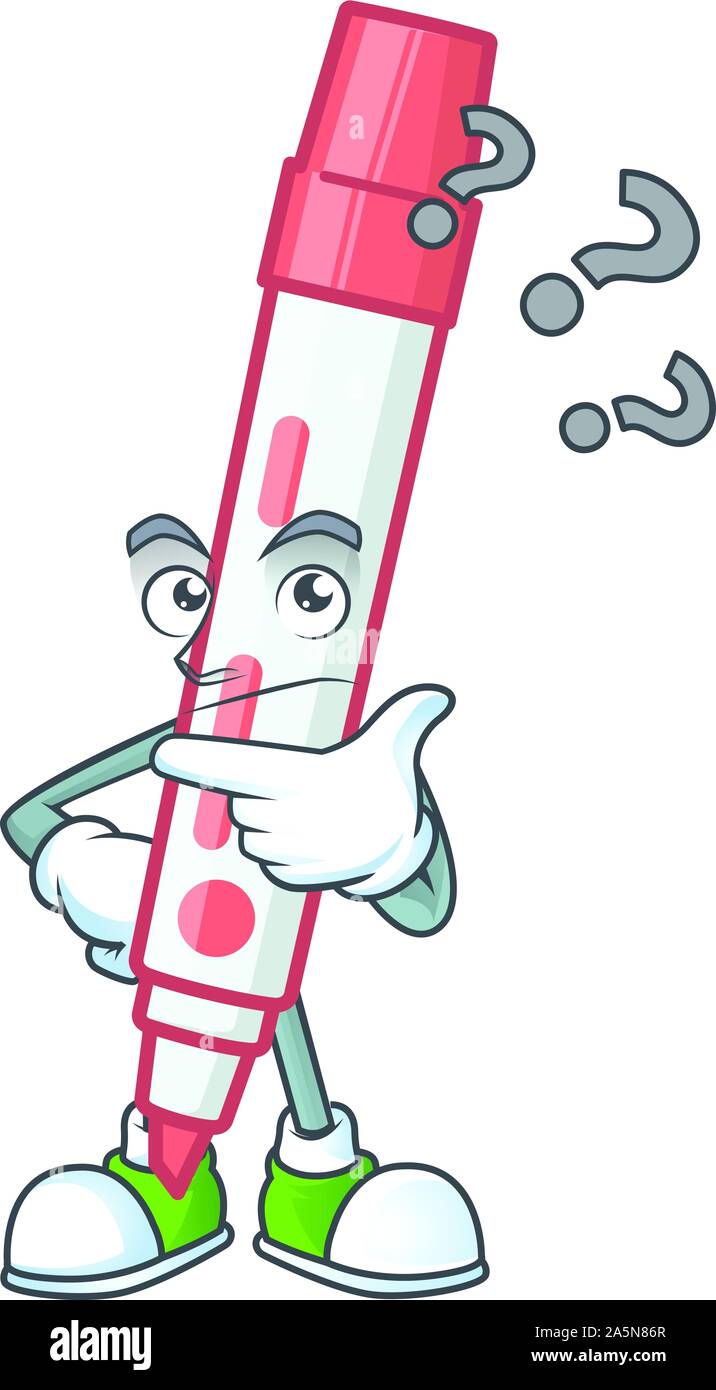 Thinking red white board marker the character Stock Vector Image & Art ...