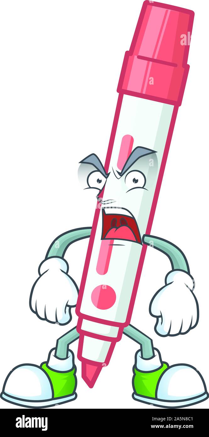 Angry red white board marker the character Stock Vector Image & Art - Alamy