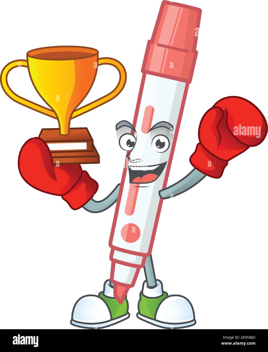 Boxing winner red white board marker on white background Stock Vector ...