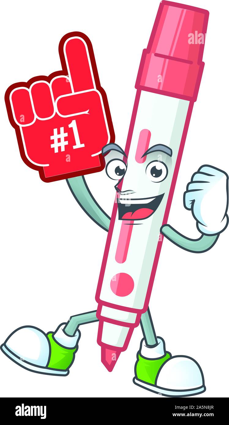Foam finger red white board marker on white background Stock Vector ...