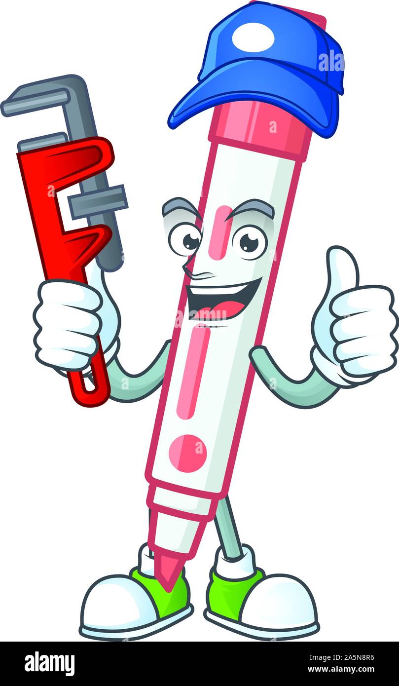 Plumber red white board marker on white background Stock Vector Image ...