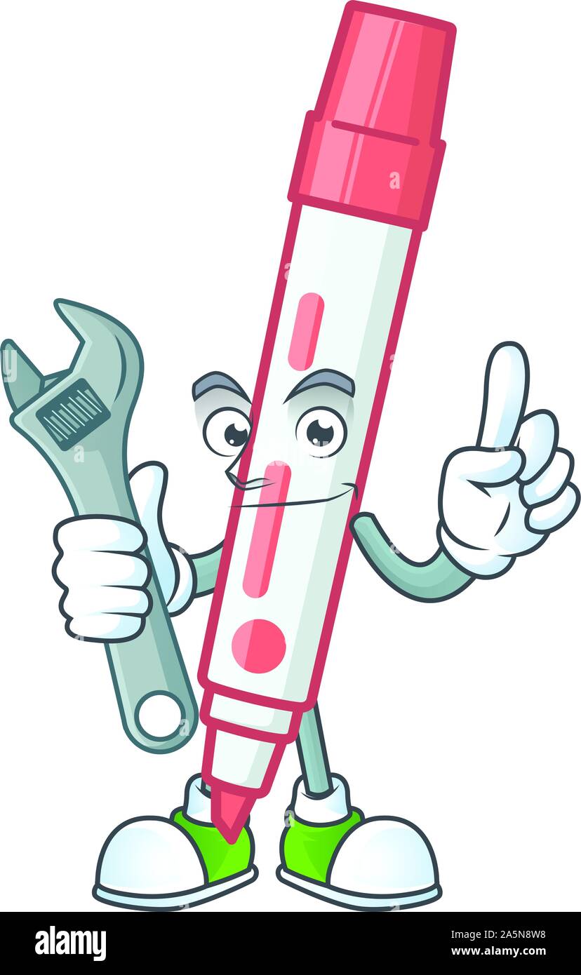 Mechanic red white board marker on white background Stock Vector Image ...