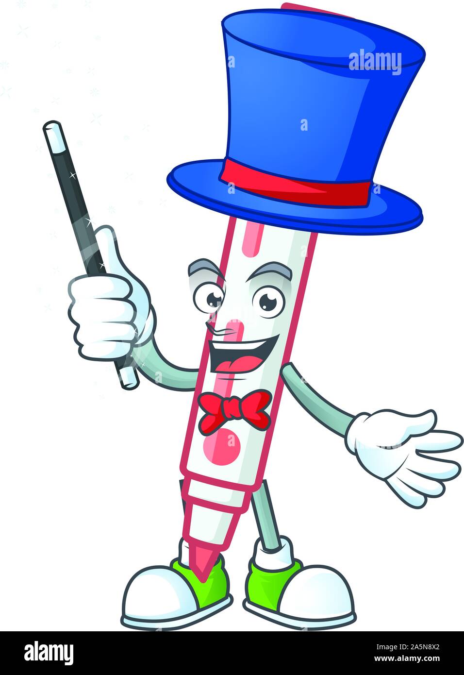 Magician red white board marker on white background Stock Vector Image ...