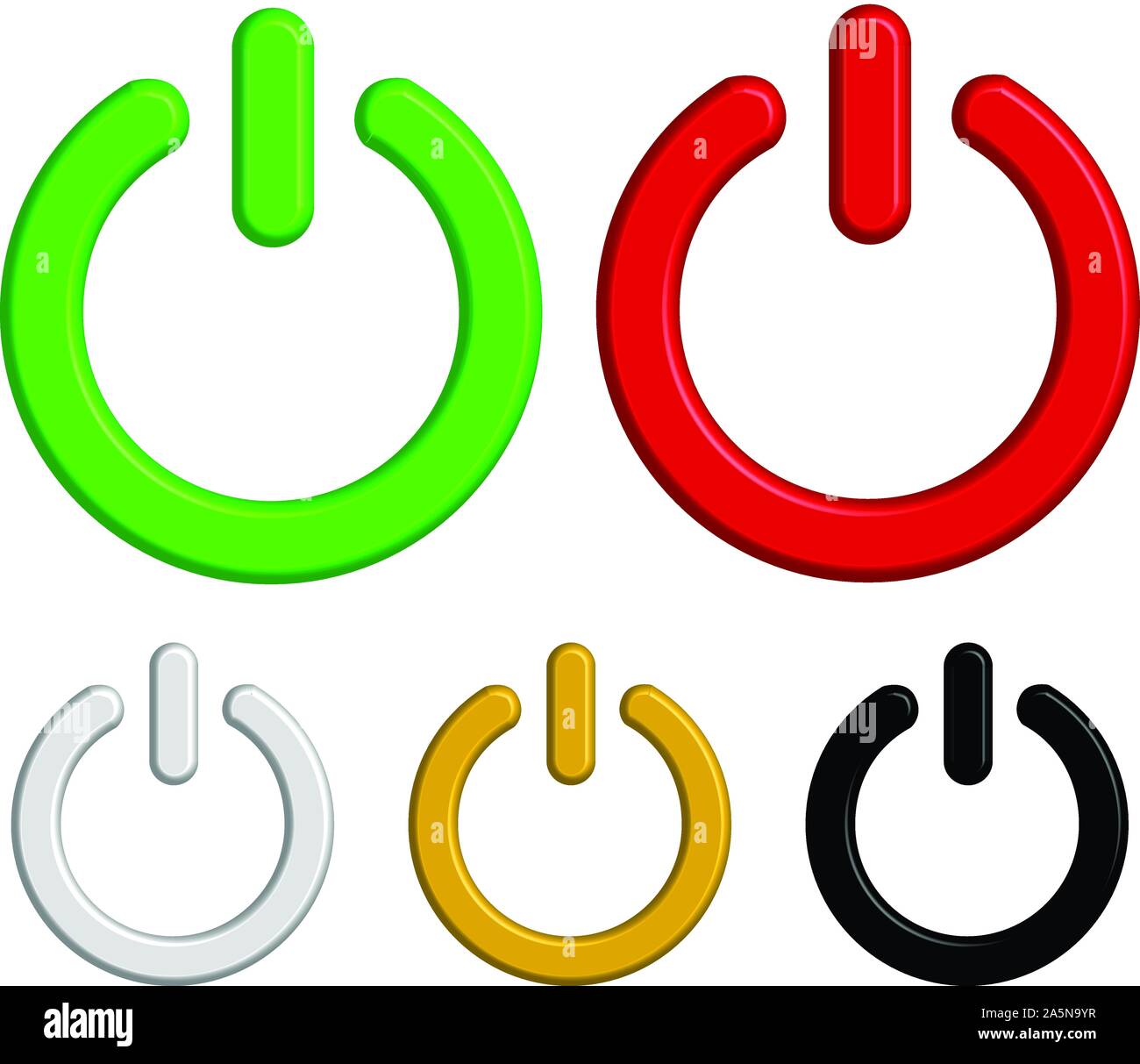 3D power switch sign, button set on white background Stock Vector Image ...