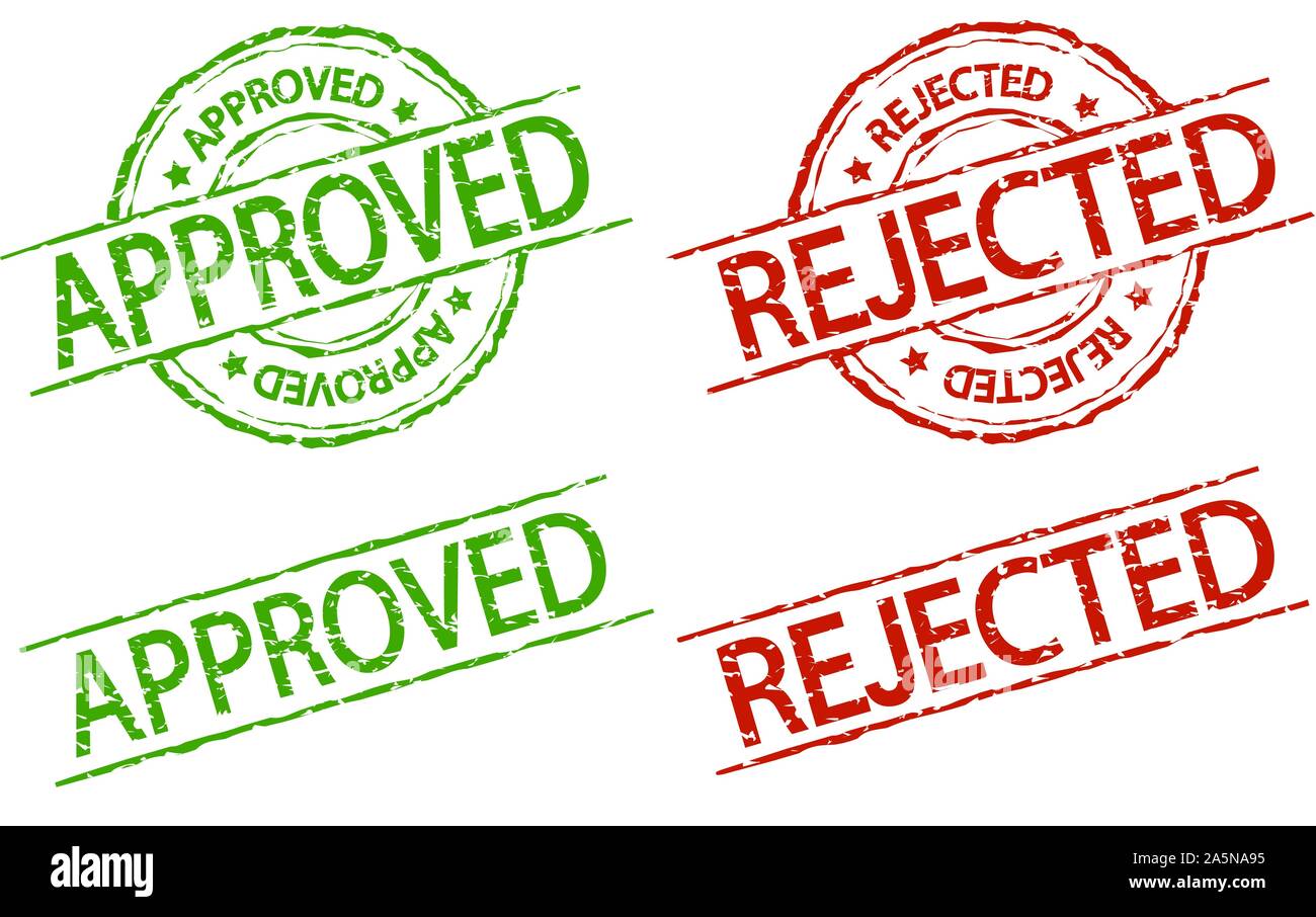 apprved and rejected stamp, vector sign vintage style Stock Vector ...