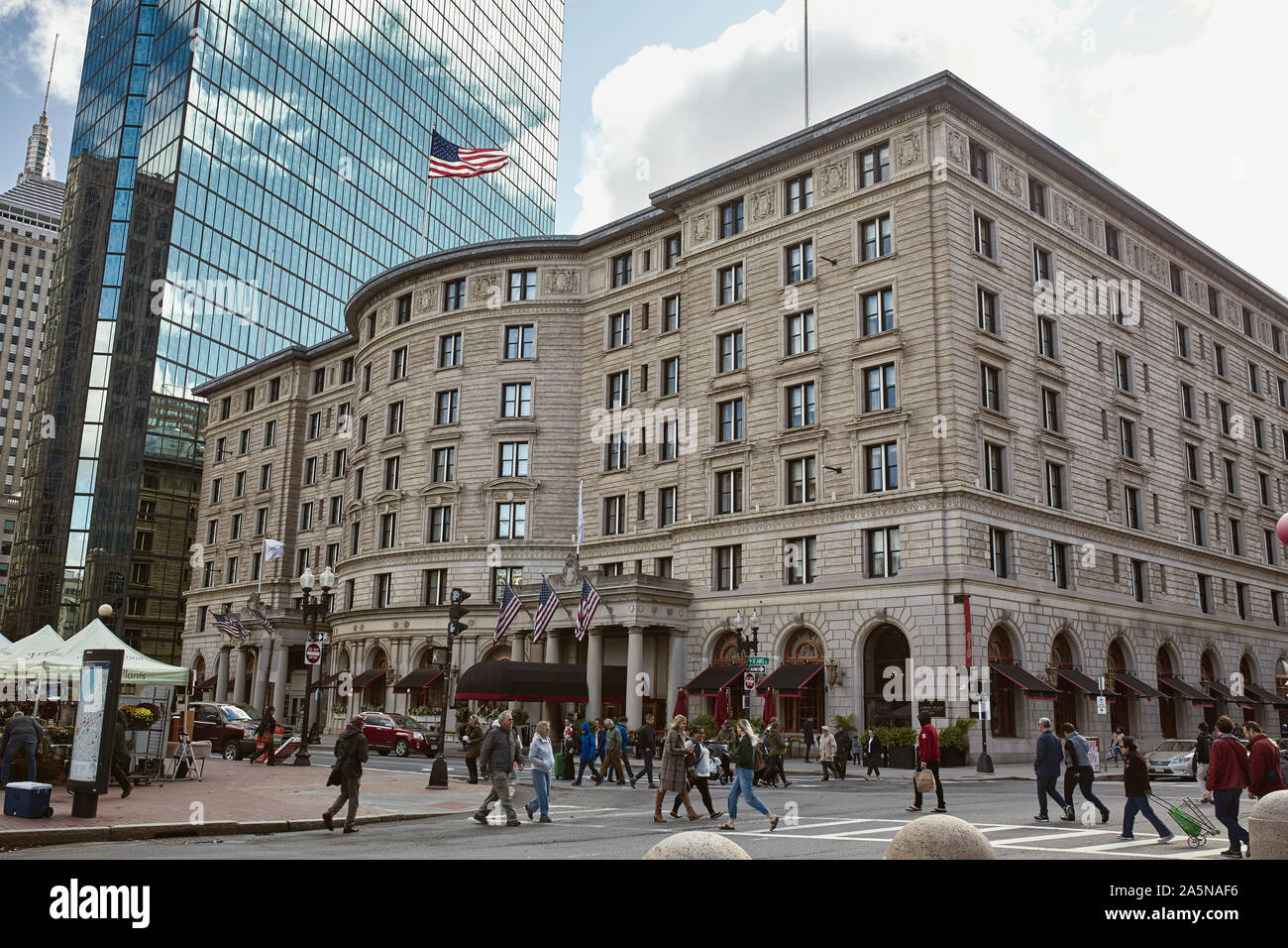 Boston, Massachusetts - October 3rd, 2019: Exterior of Fairmont Copley ...