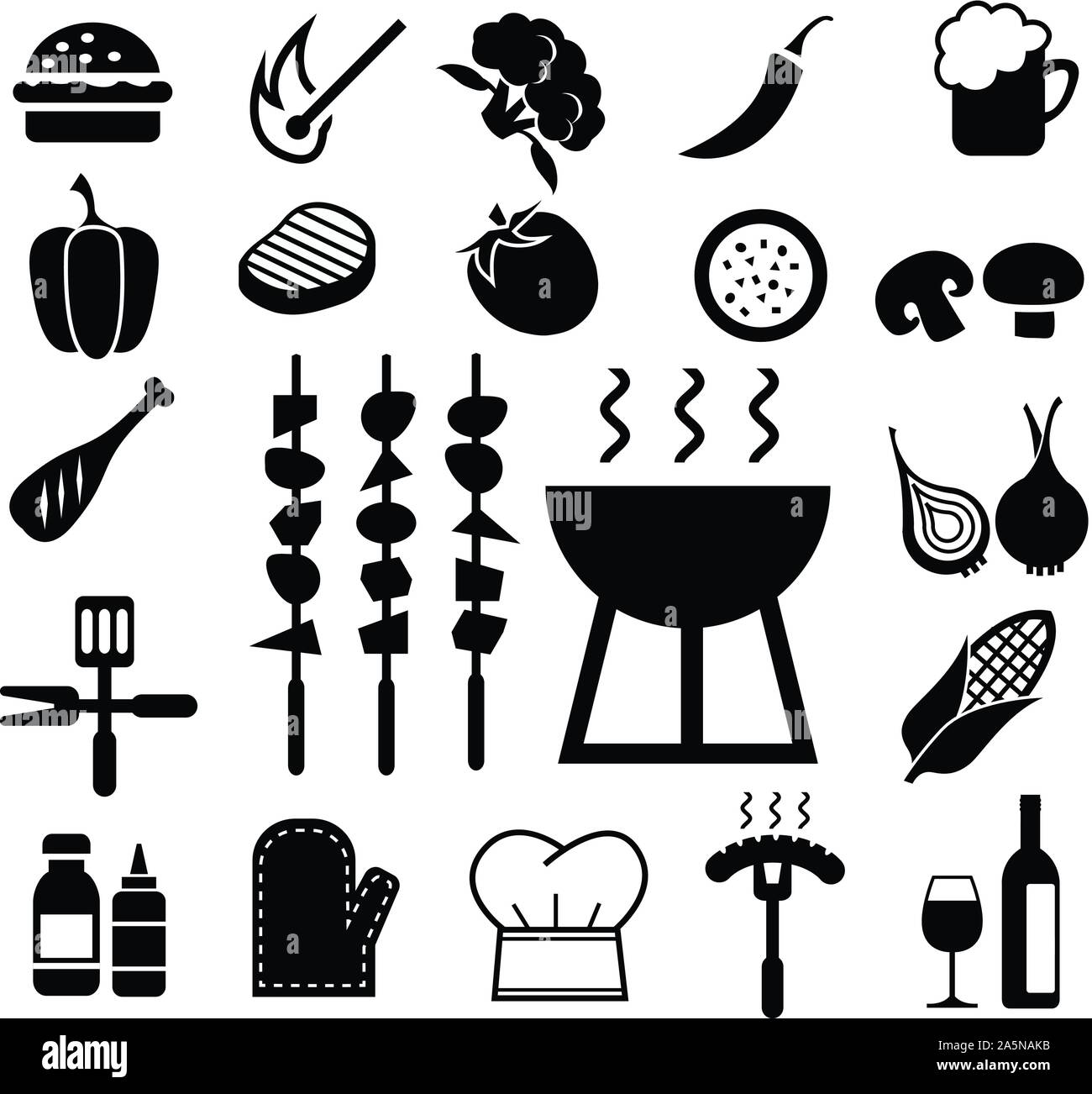 barbecue icon set Stock Vector Image & Art - Alamy