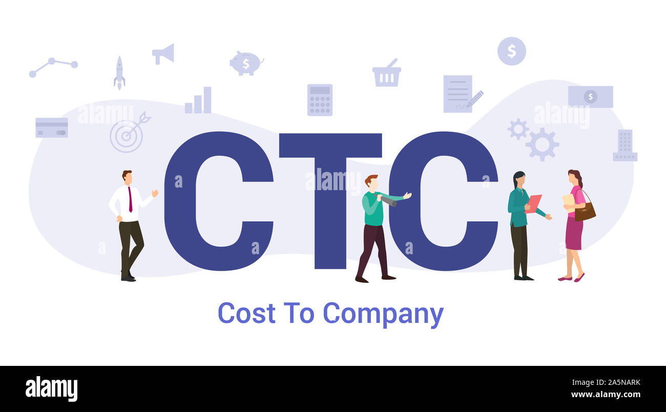 Ctc Cost To Company Concept With Big Word Or Text And Team People With ctc-cost-to-company-concept-with-big-word-or-text-and-team-people-with