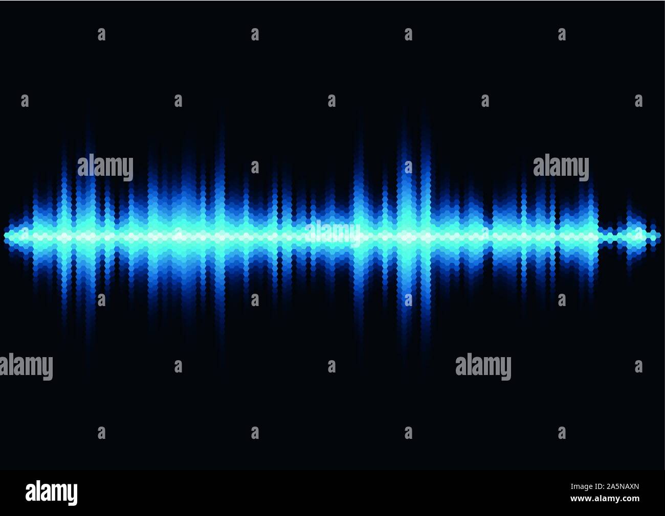 Blue sound waveform with hex grid light filter Stock Vector Image & Art ...