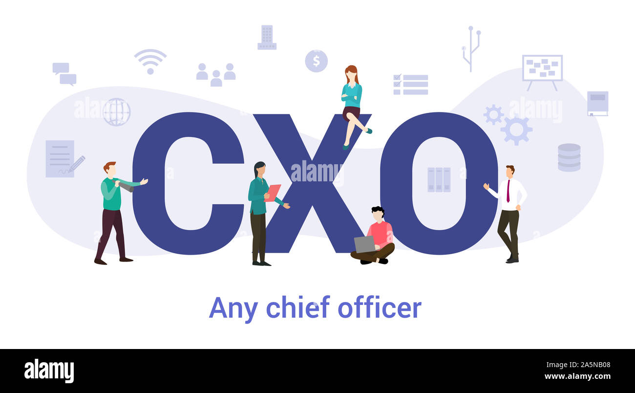 cxo any chief officer concept with big word or text and team people ...