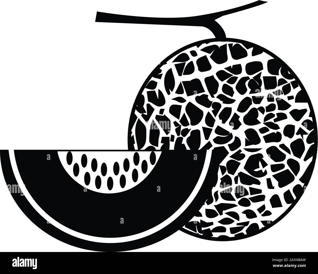 Ripe melon on white Black and White Stock Photos & Images - Alamy