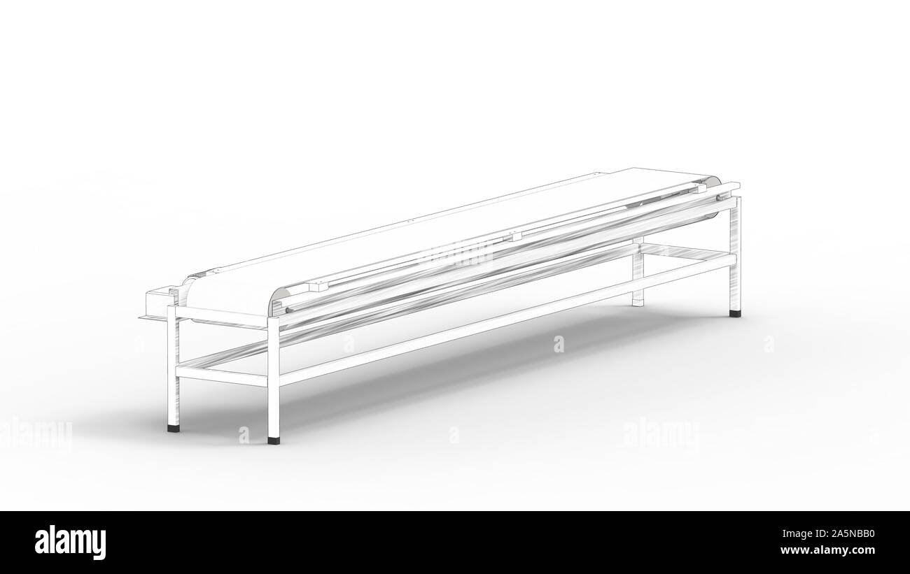 sketch line illustration of a manufacturing conveyor belt isolated in ...