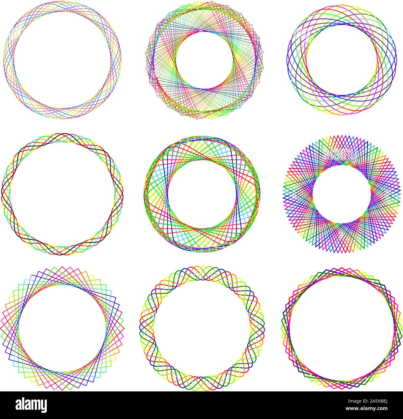 colorful circle border frame with lace contour Stock Vector Image & Art ...