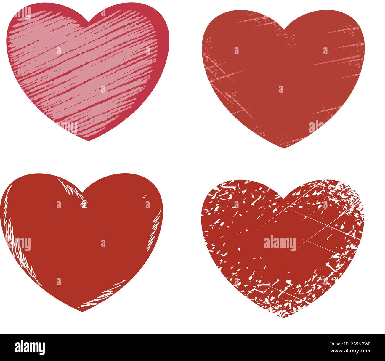 grunge vintage of red heart, vector set Stock Vector Image & Art - Alamy