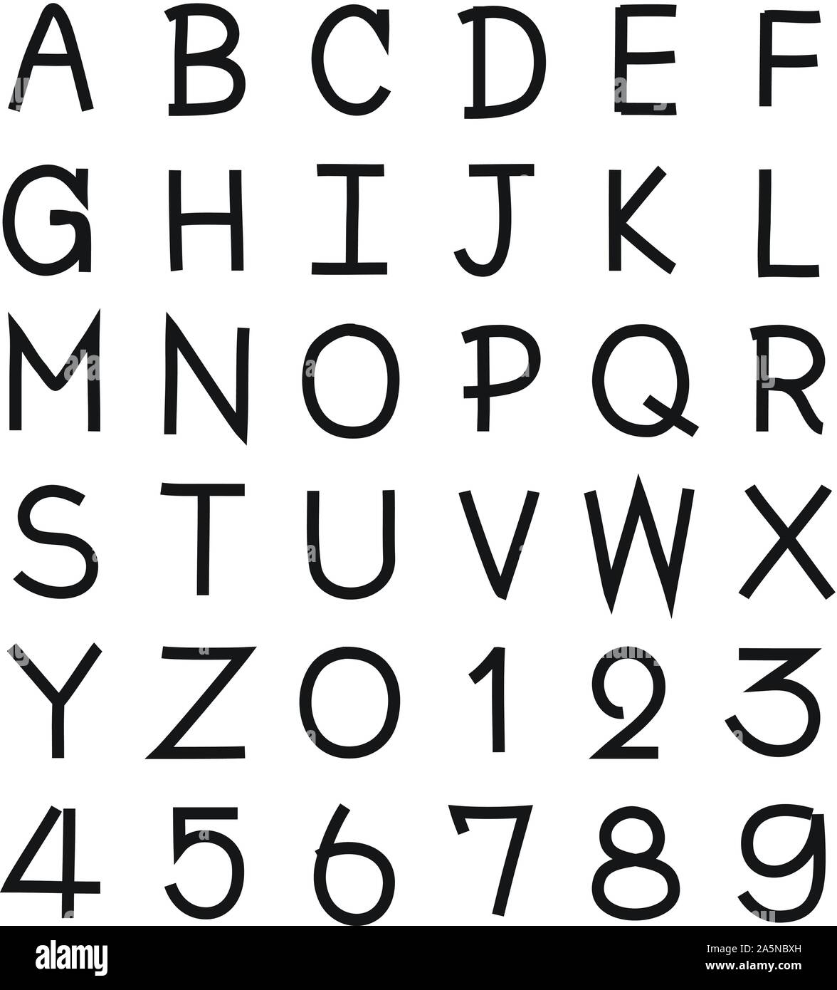 uppercase hand drawn font Stock Vector Image & Art - Alamy