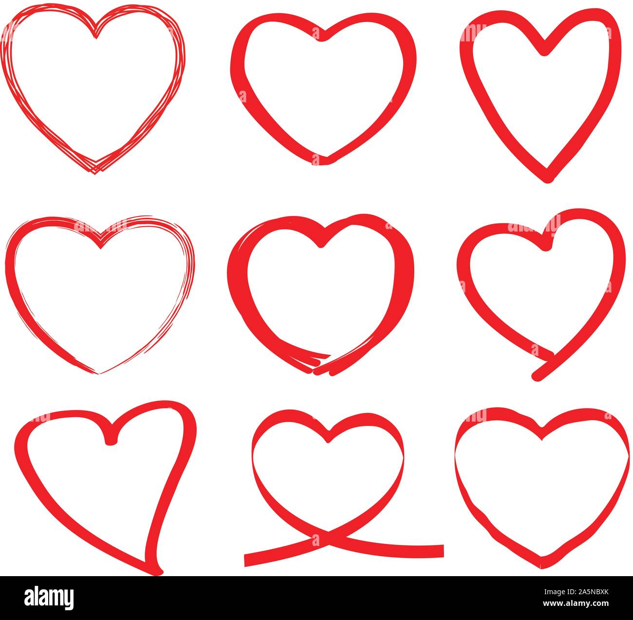 hand draw heart illustration, vector Stock Vector Image & Art - Alamy