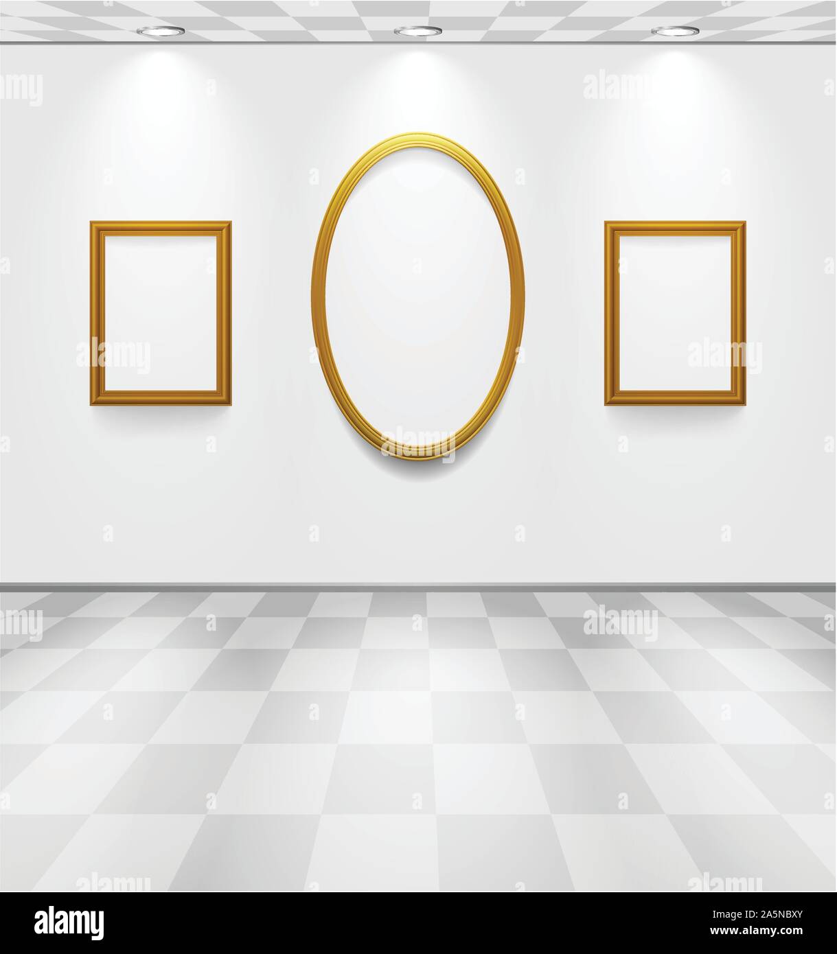 Gray room with frames Stock Vector Image & Art - Alamy
