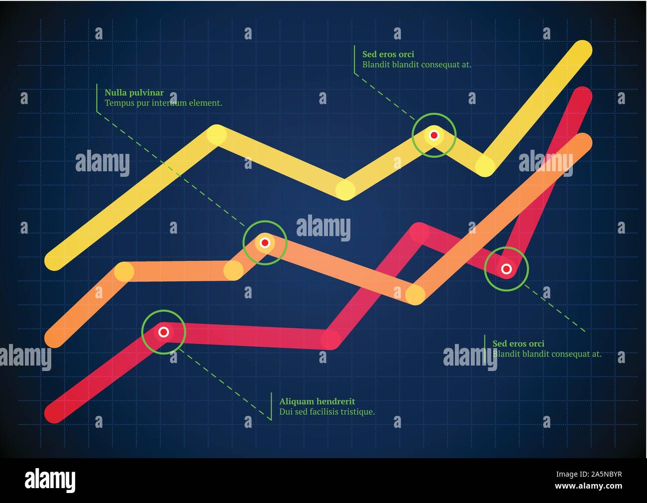Intersecting graph lines with round pointers Stock Vector Image & Art ...