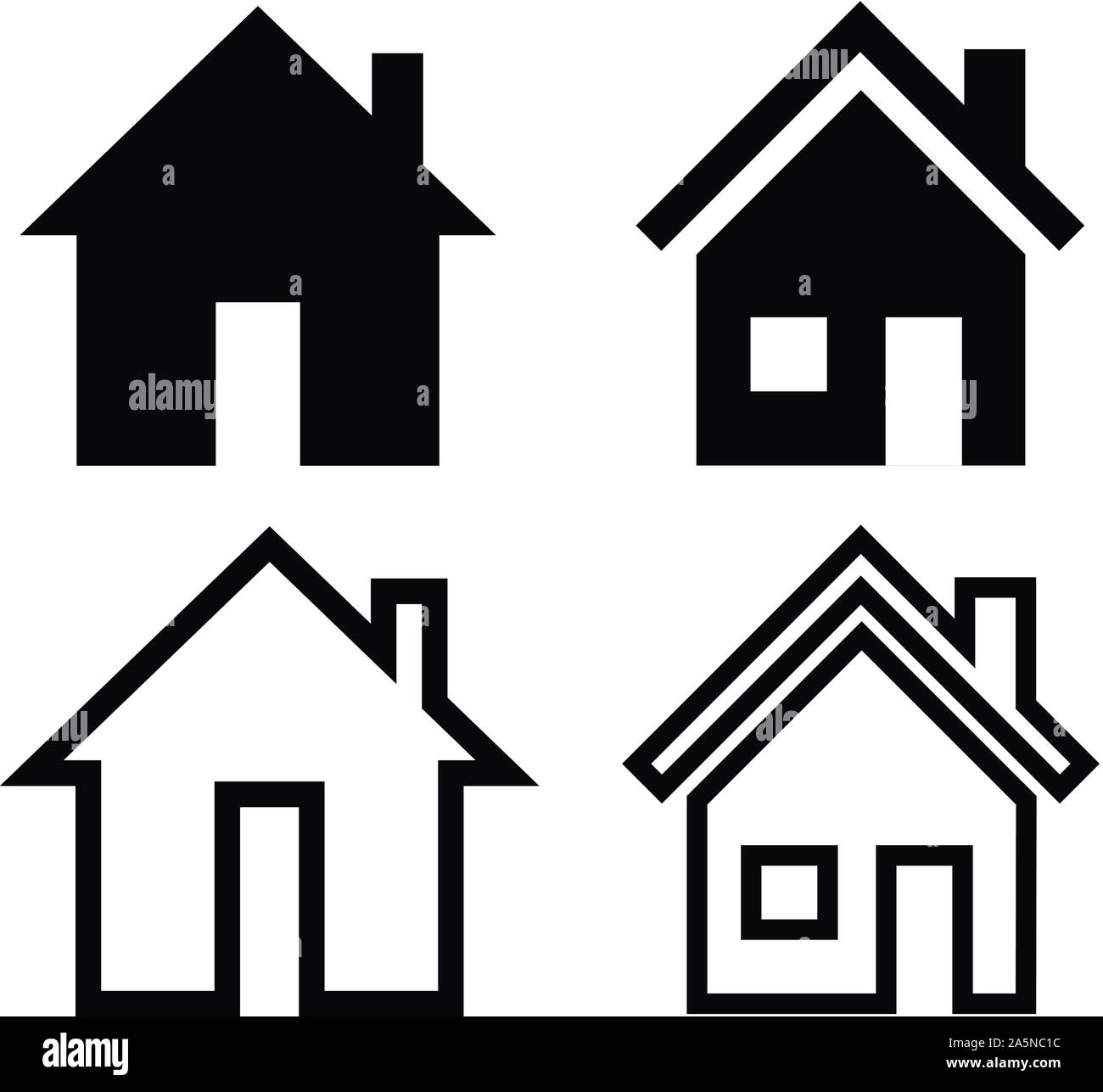 home icon set on white background Stock Vector Image & Art - Alamy