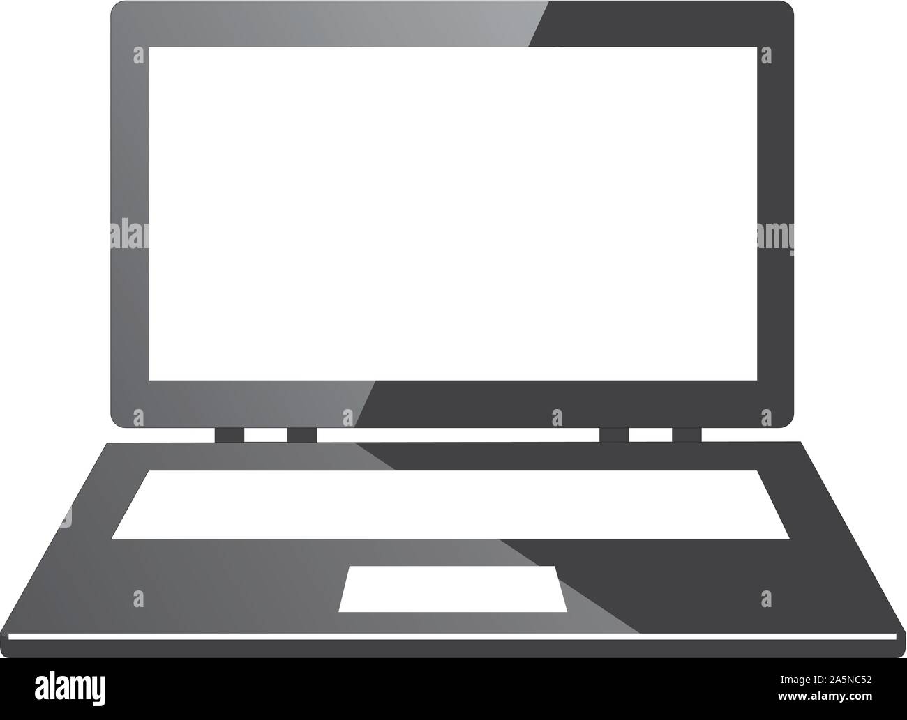 front of blank laptop on white background, vector illustration Stock ...
