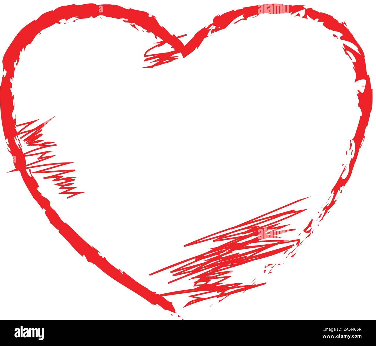 hand draw red heart vector on white background Stock Vector Image & Art ...