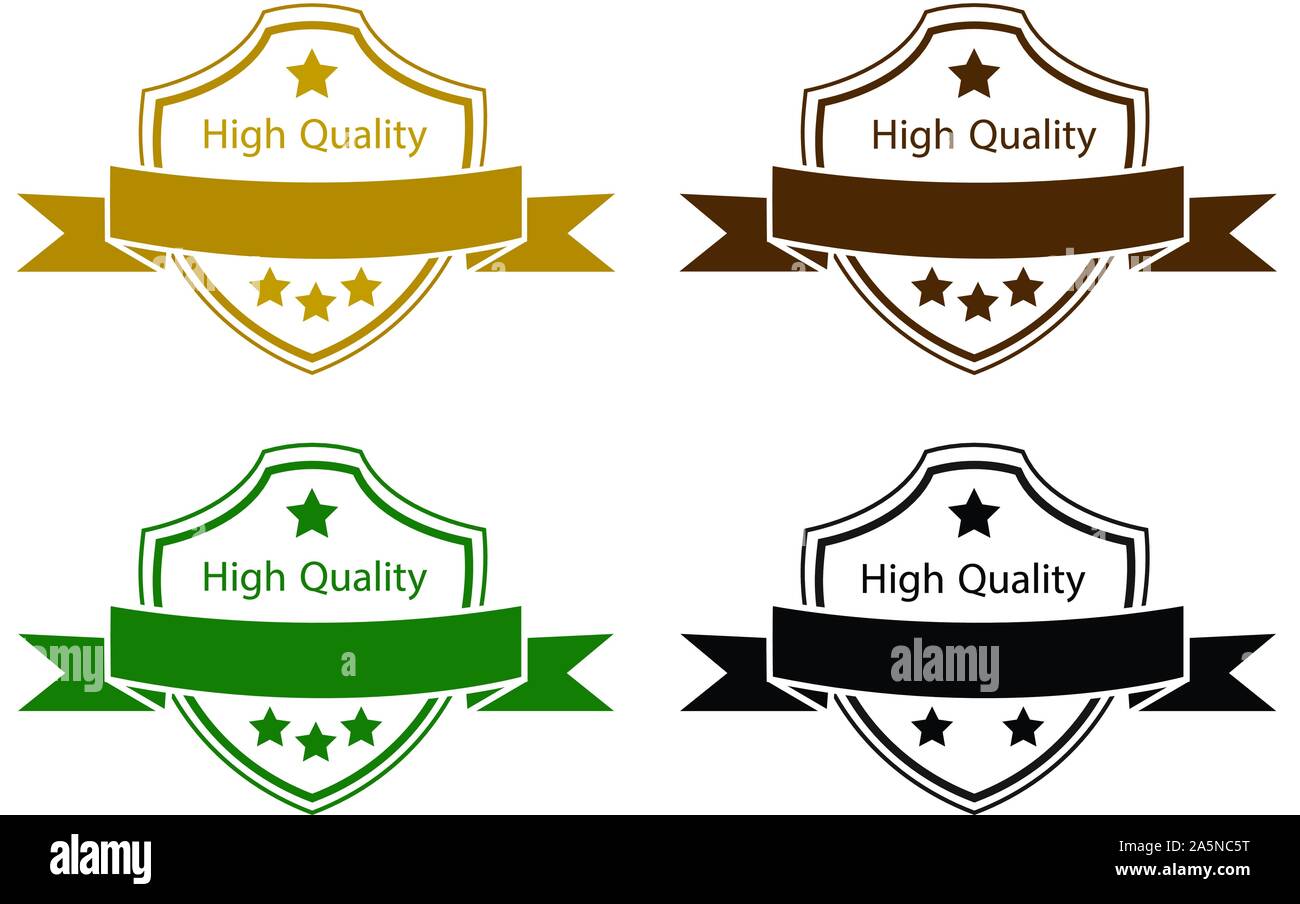 high quality label, vector color set on white background Stock Vector ...