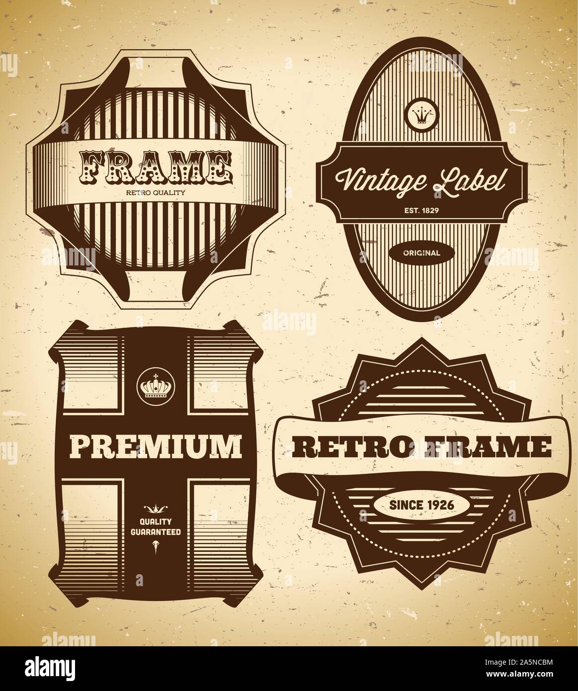 Set of big vintage labels Stock Vector Image & Art - Alamy